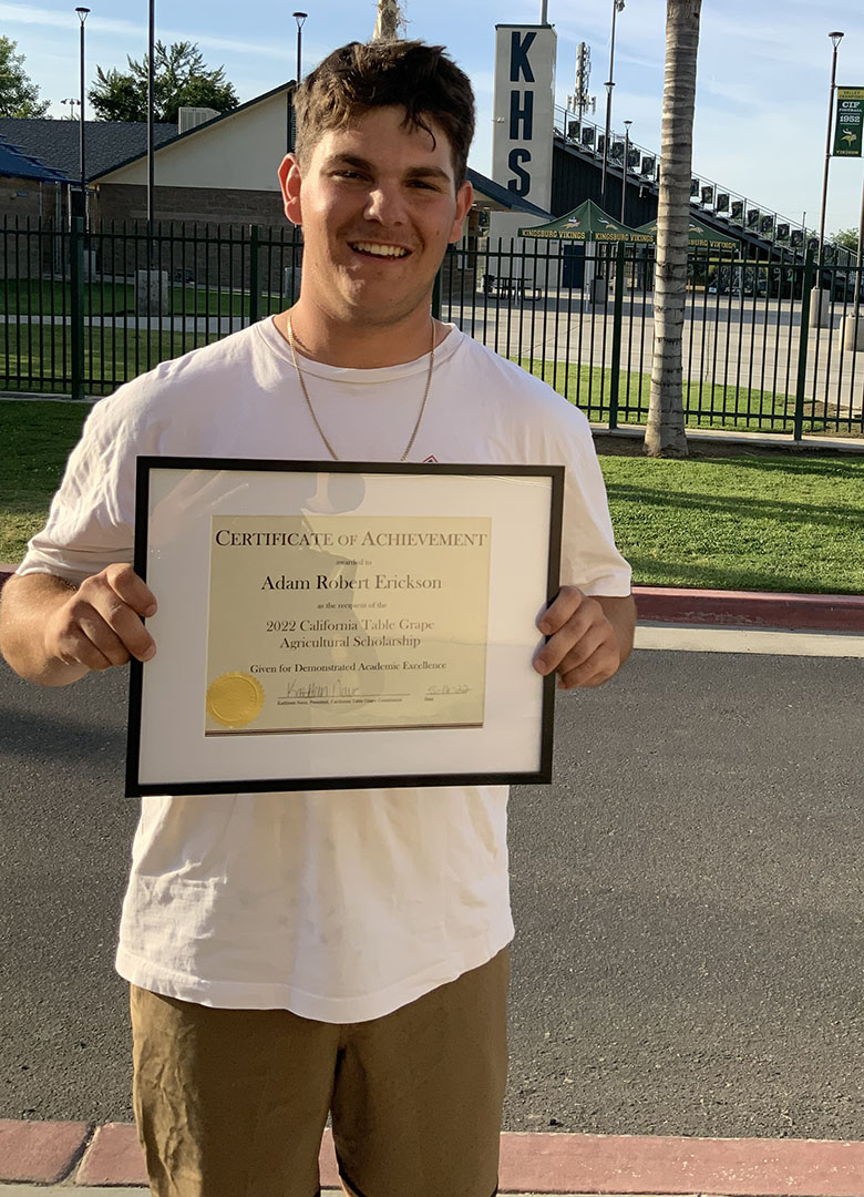 Prior Year Scholarship Recipients | Grapes from California