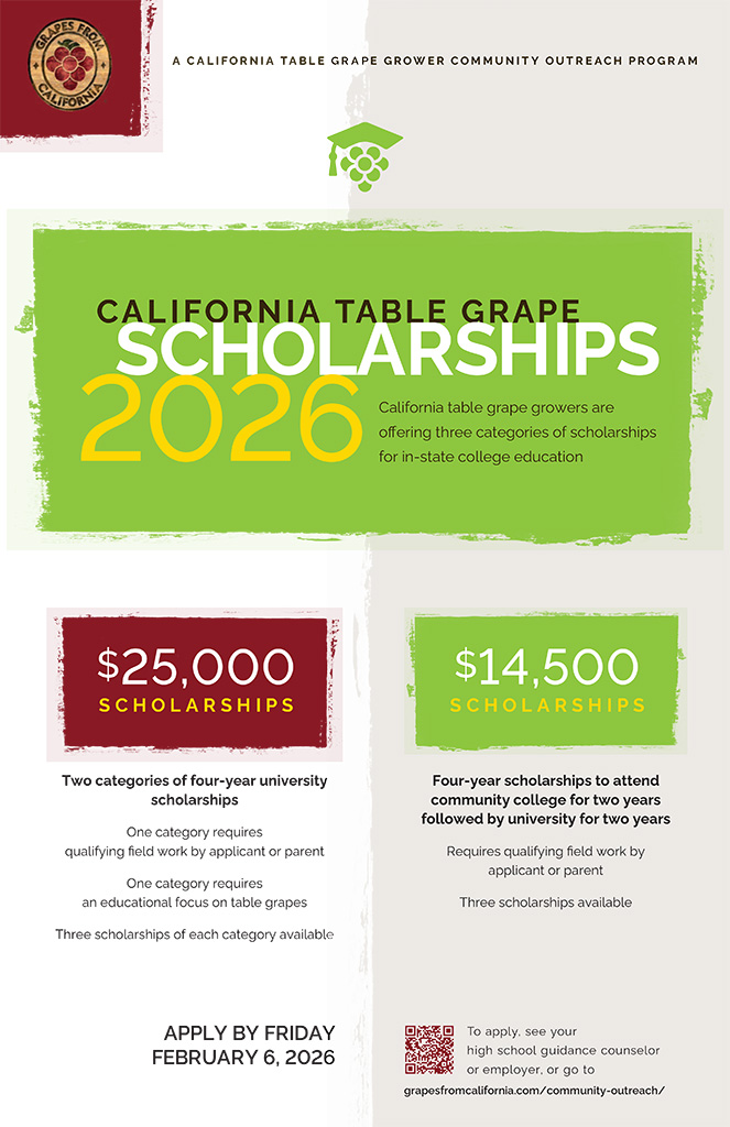 California Table Grape Scholarships | Grapes from California